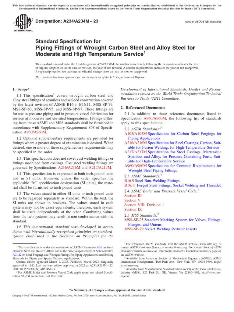 Astm A234-23 | PDF | Heat Treating | Construction