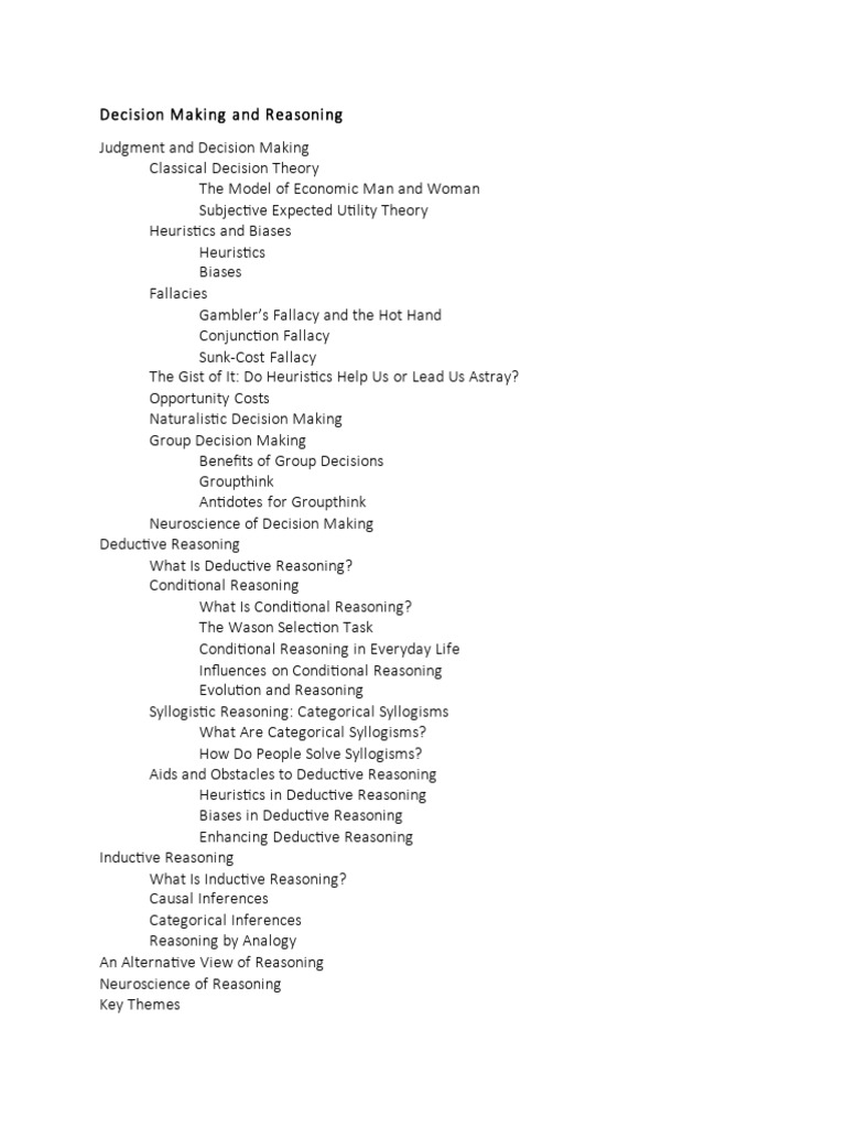 CP#12 - Decision Making and Reasoning | PDF | Deductive Reasoning | Reason
