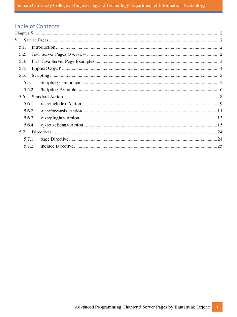 Chapter 5 Server Pages | PDF | Information Technology | Computer Engineering