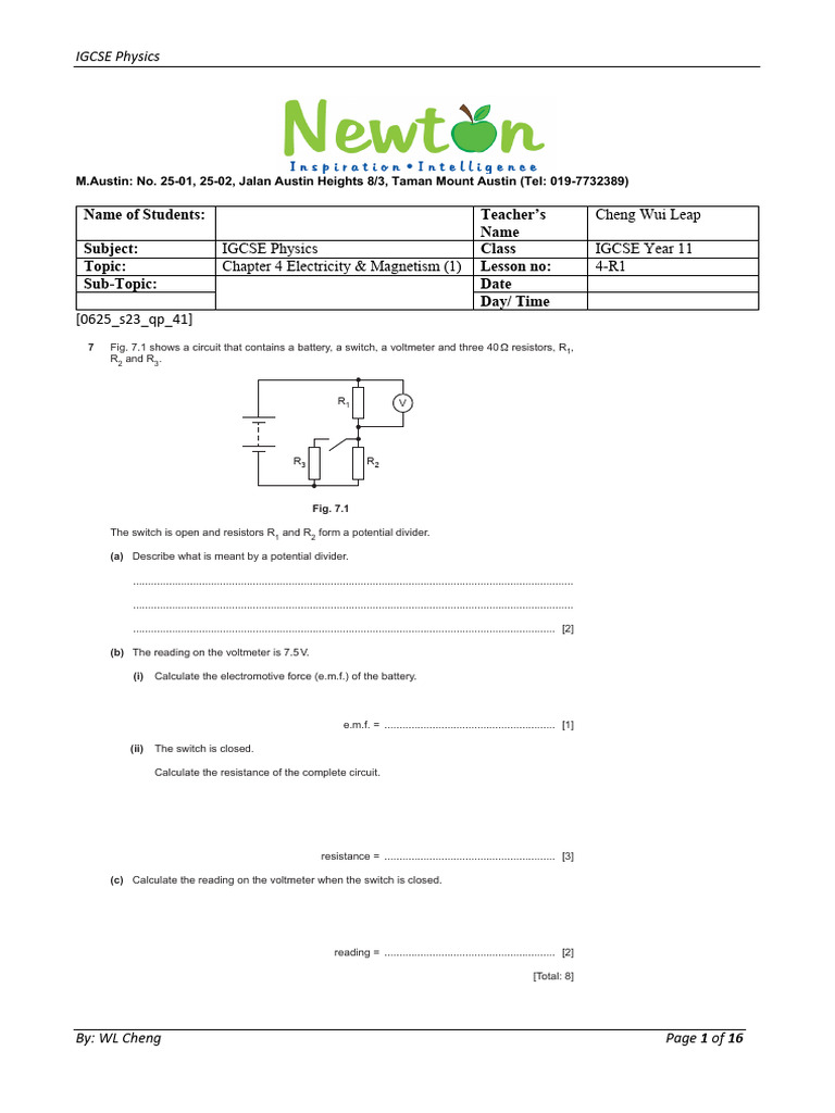 Chapter 4 Electricity & Magnetism (R1) | PDF | Transformer | Electrical ...