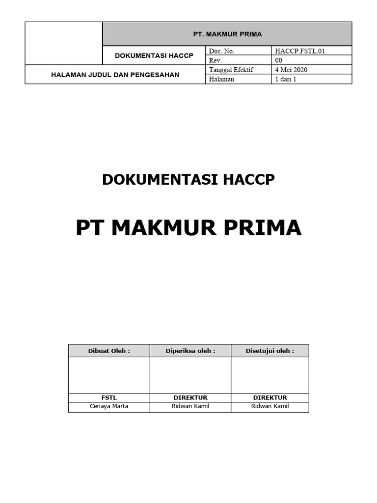 Evaluasi Haccp Plan | PDF