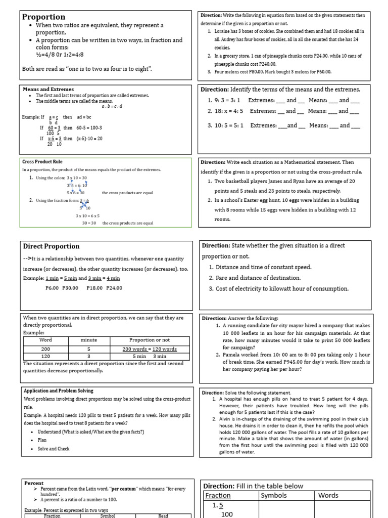 math-cards | PDF | Percentage | Mathematics