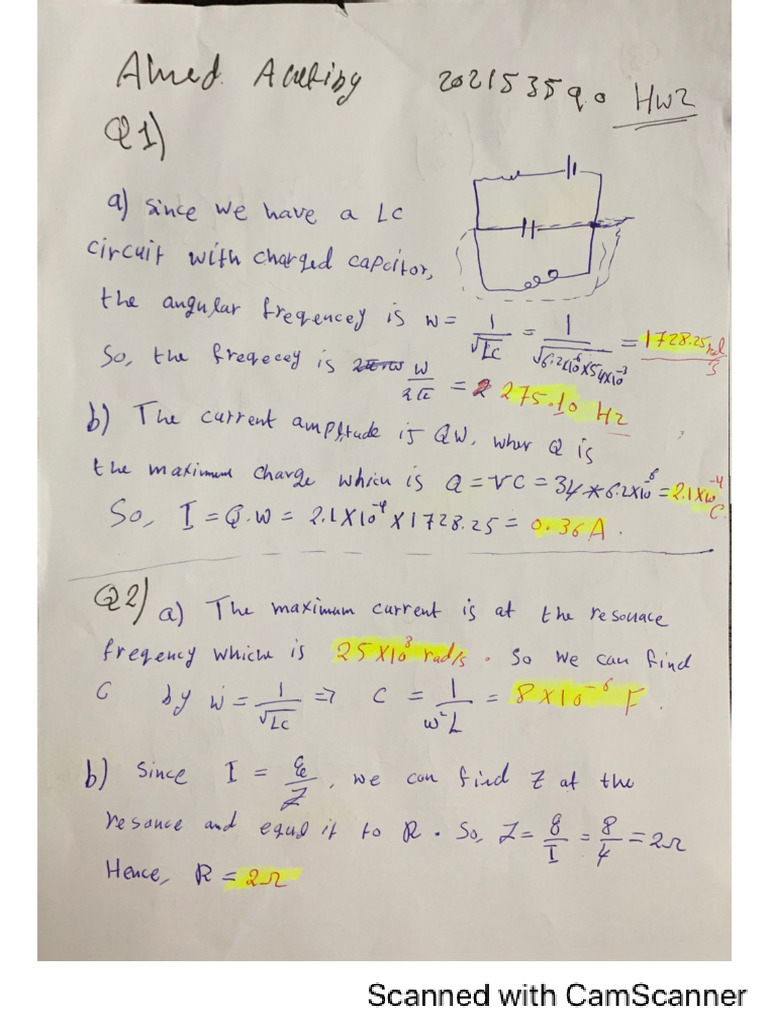 HW2 Physic 204 | PDF