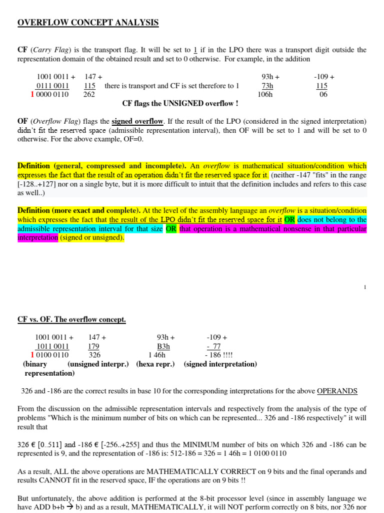 Overflowingconceptanalysis Pdf Bit Integer Computer Science