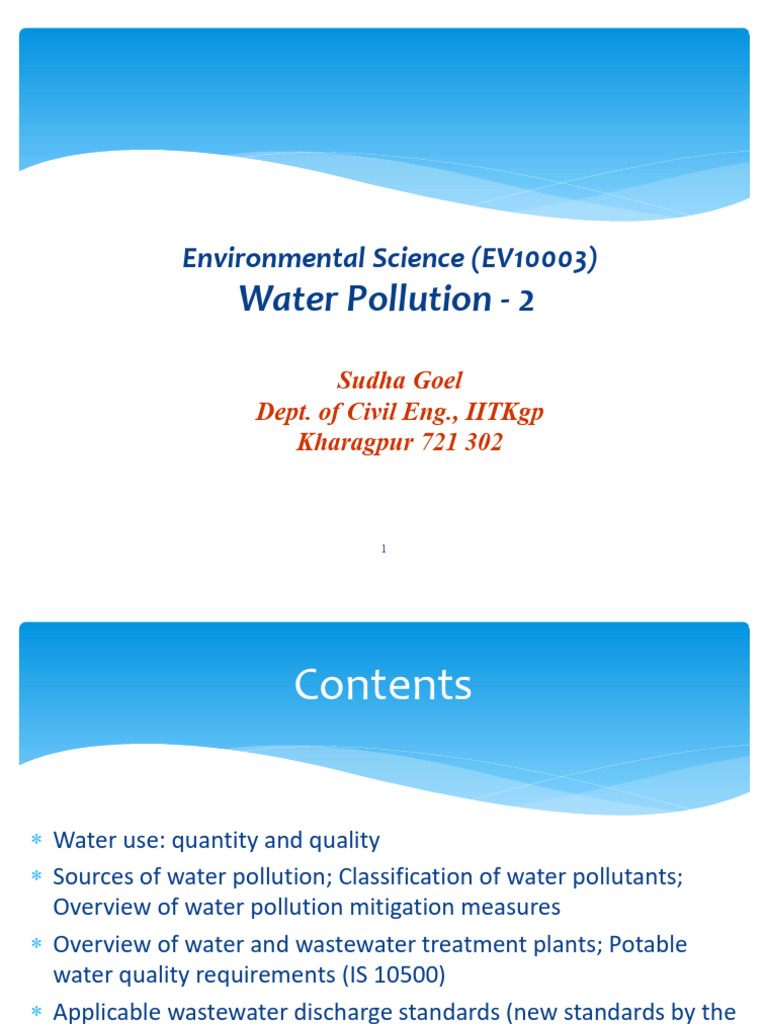 EV10003-Water Pollution-II-aut2023 | PDF | Water Purification | Sewage ...