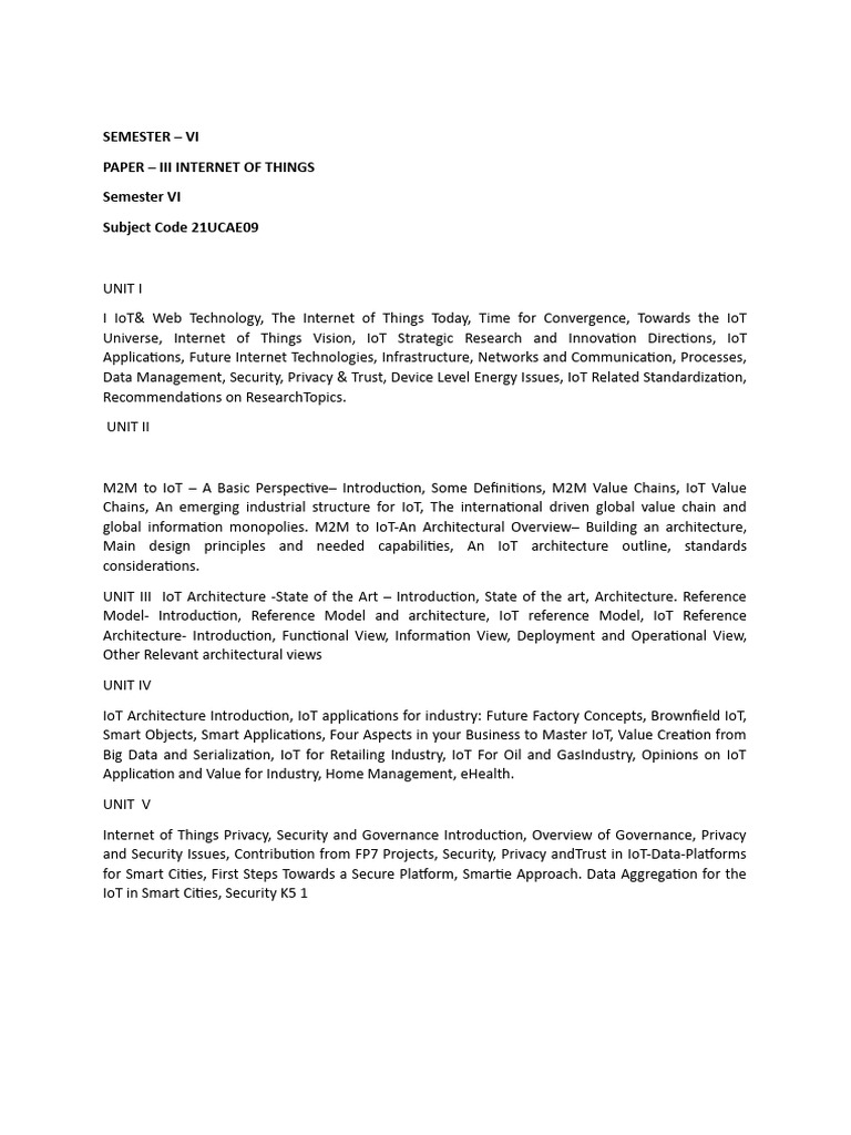 Iot Syllabus | PDF