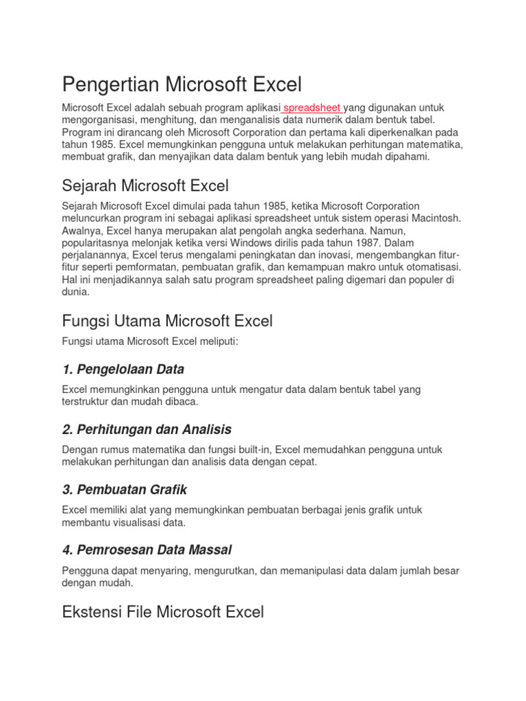 Mengenal Microsoft Excel | PDF