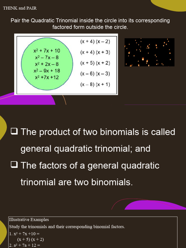 Factoring Quadratic Trinomials Guide | PDF
