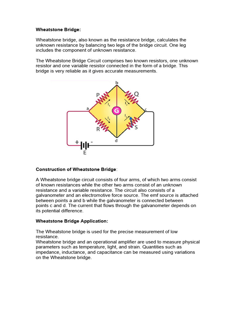 Wheatstone Bridge | PDF