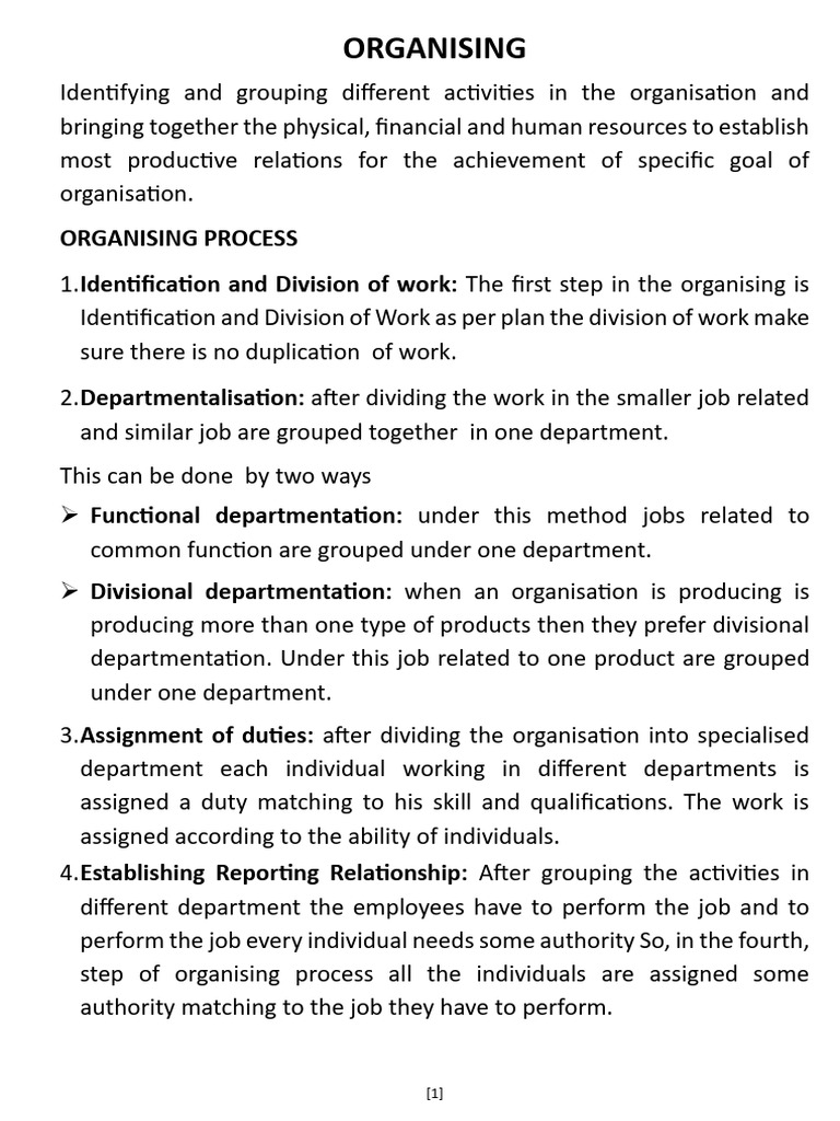 Organising Notes | PDF | Organizational Structure | Economies