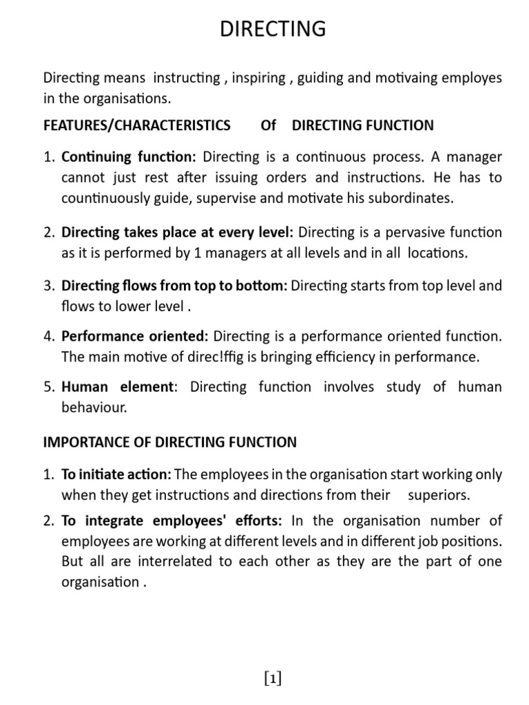 Directing | PDF | Motivation | Motivational