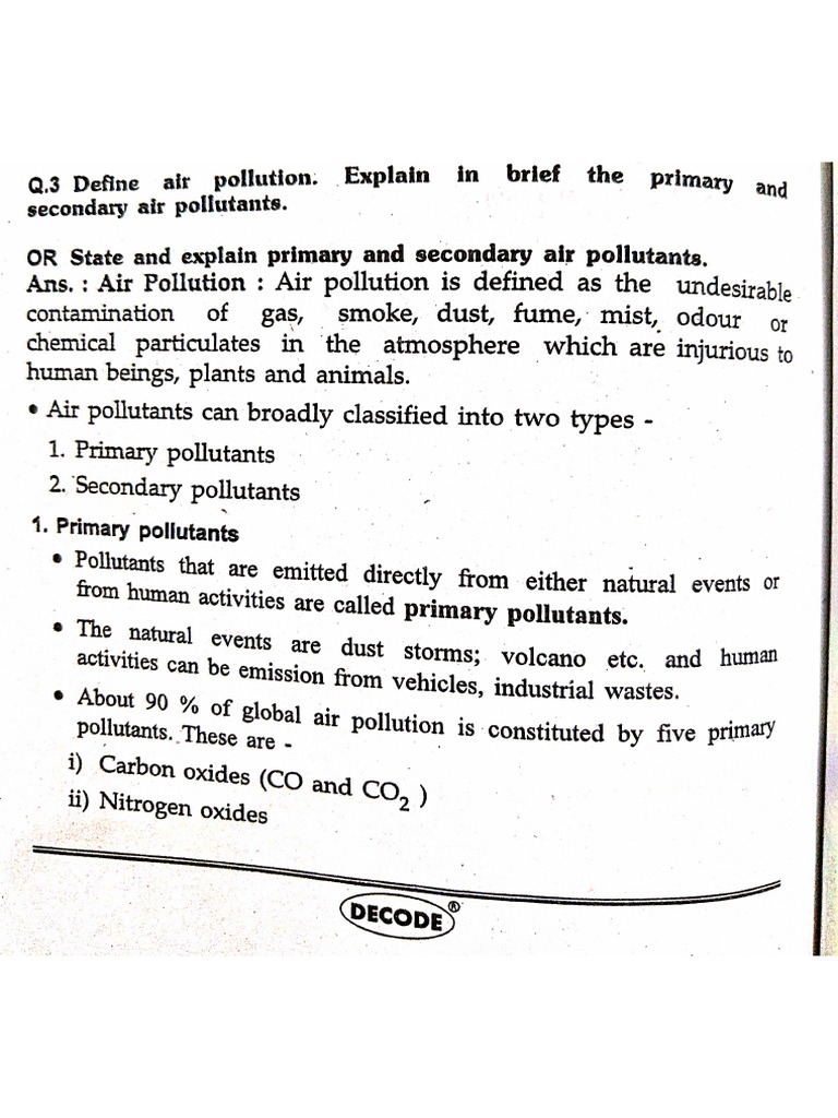 EEE Unit 4 Air Pollution Part II | PDF