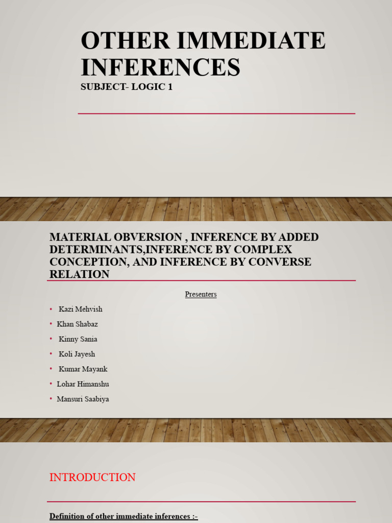 Other Immediate Inference | PDF | Inference | Logic