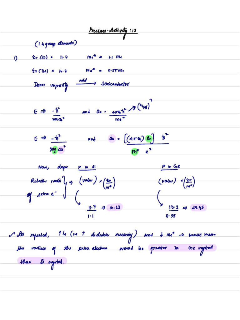 Exercise 13 | PDF | Doping (Semiconductor) | Semiconductors