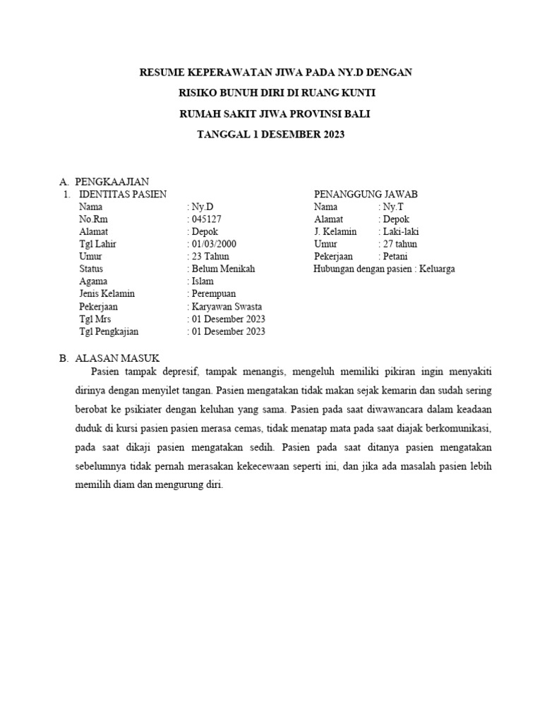 Resume RPK RSJ | PDF | Pengembangan Diri
