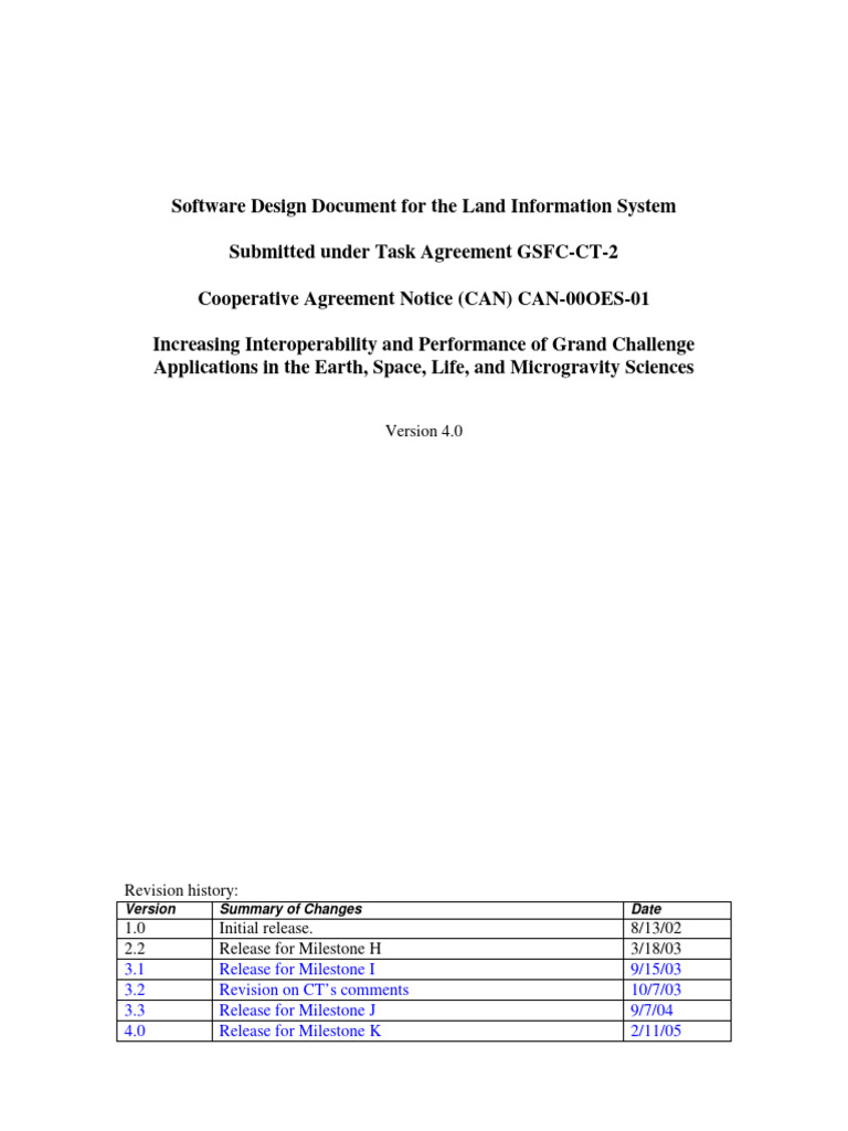 Software Design Document For The Land Information System | PDF | Operating System | Parameter ...