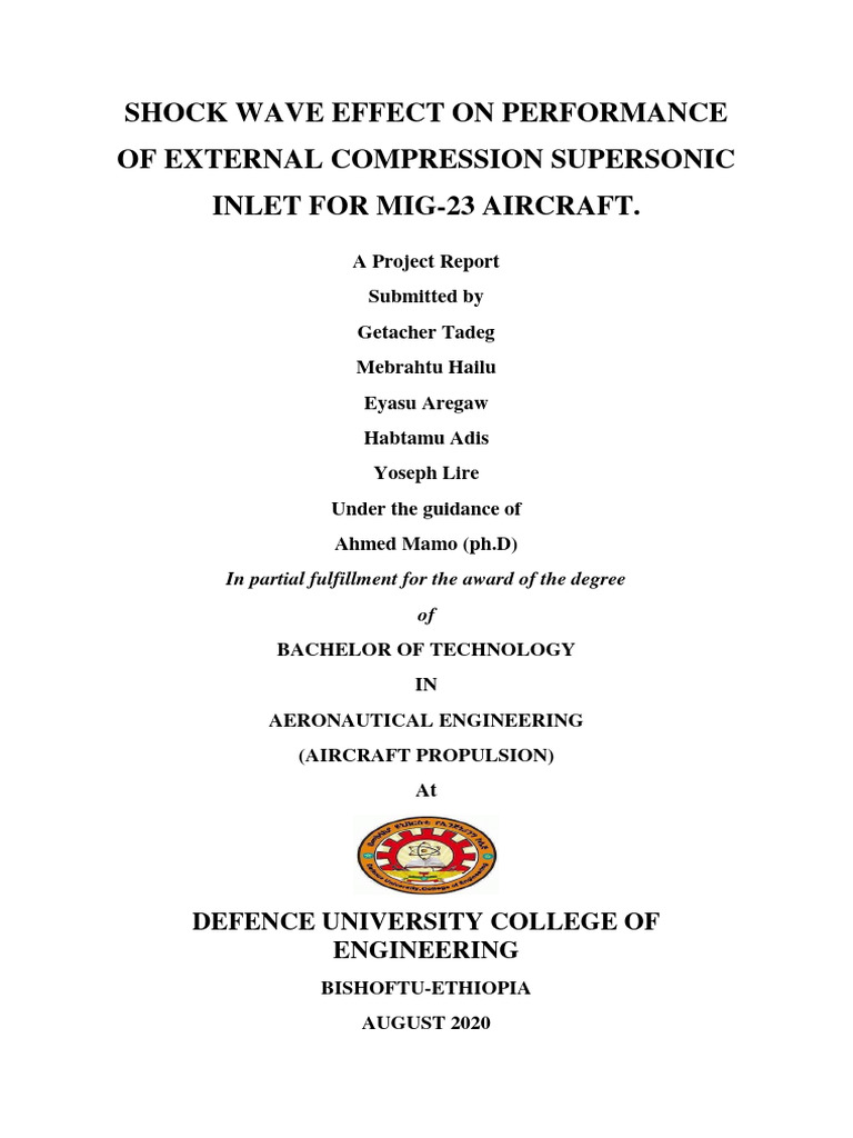 Shock Wave Effect On Performance of External Compression Supersonic ...