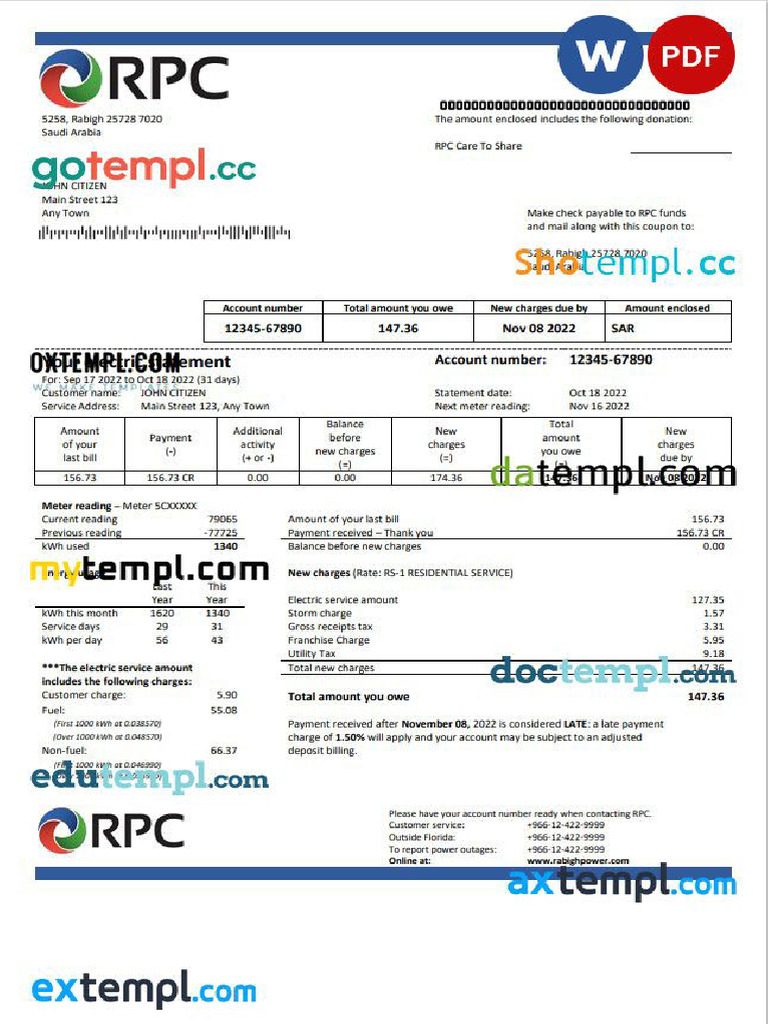 Saudi Sample Bill | PDF