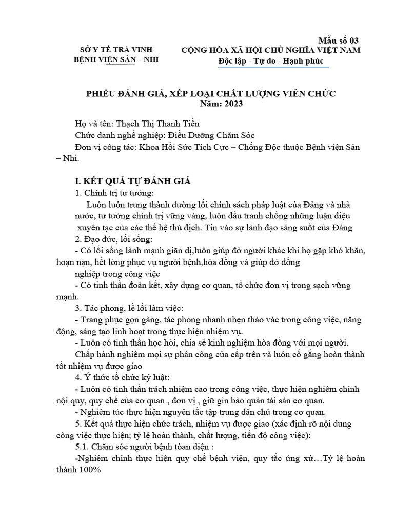 Mau So 03 Danh Gia Vien Chuc (7) - Copy (1) 2021 | PDF