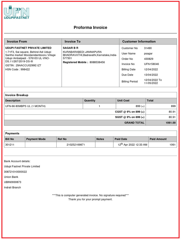 Inv 430829 | PDF | Invoice | Computing