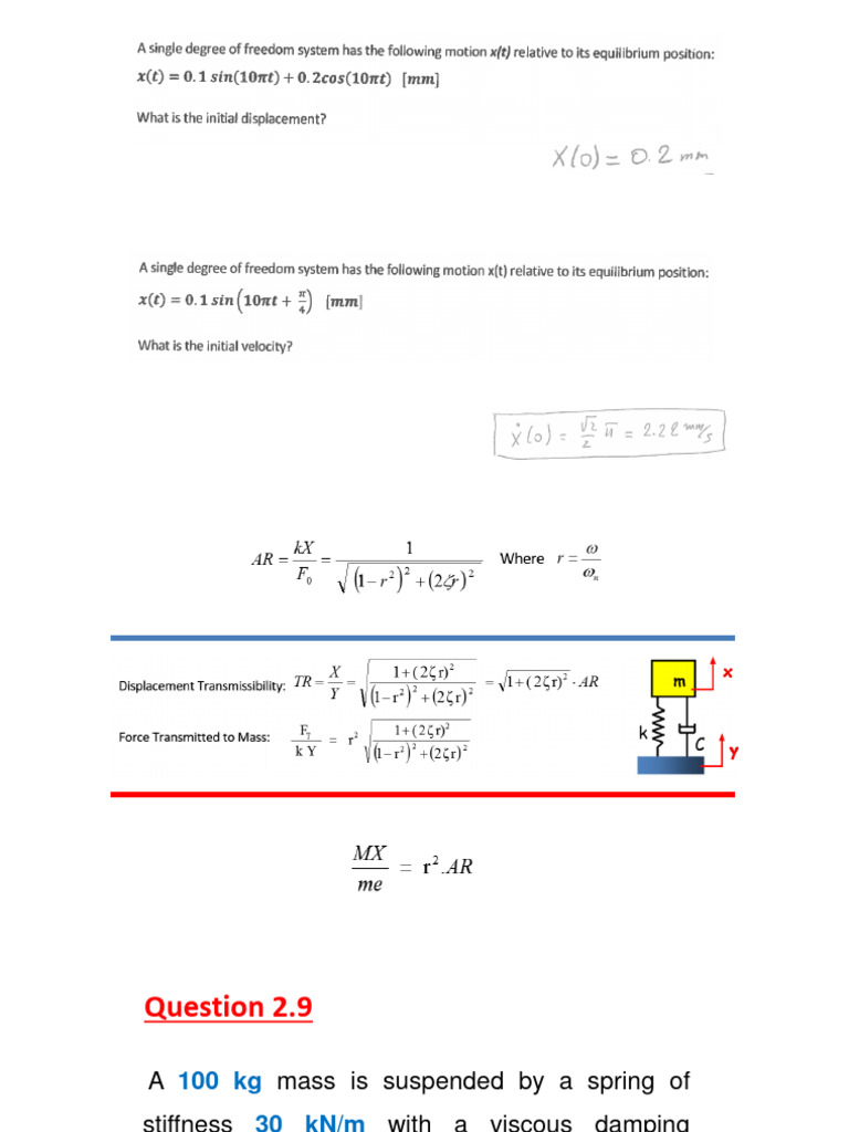 Tutorial 4 Updated | PDF | Damping | Physical Quantities