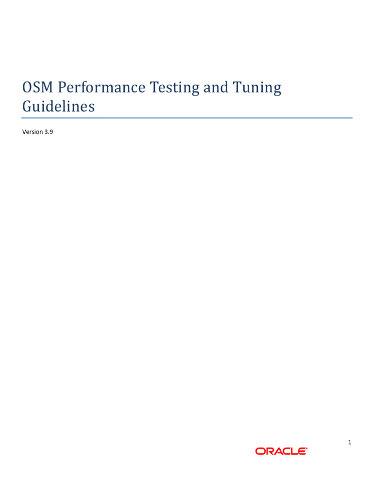 OSM Performance Testing and Tuning Guidelines v3.9-1 | PDF | Databases ...