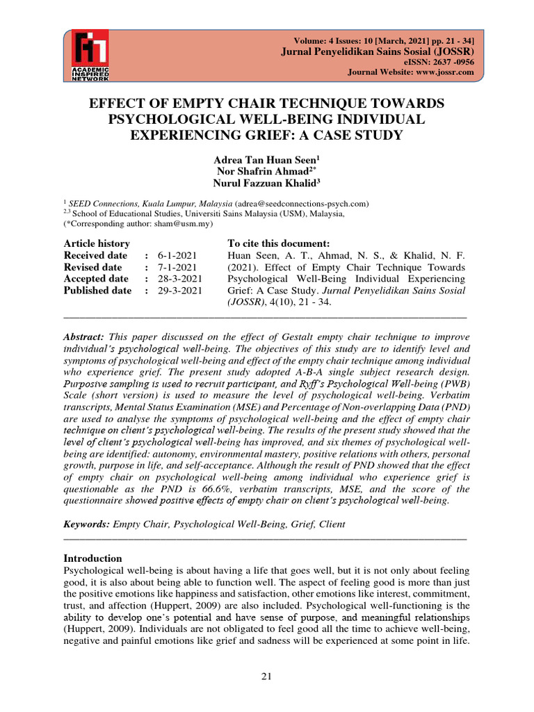 ROL Empty Chair | PDF | Gestalt Therapy | Grief