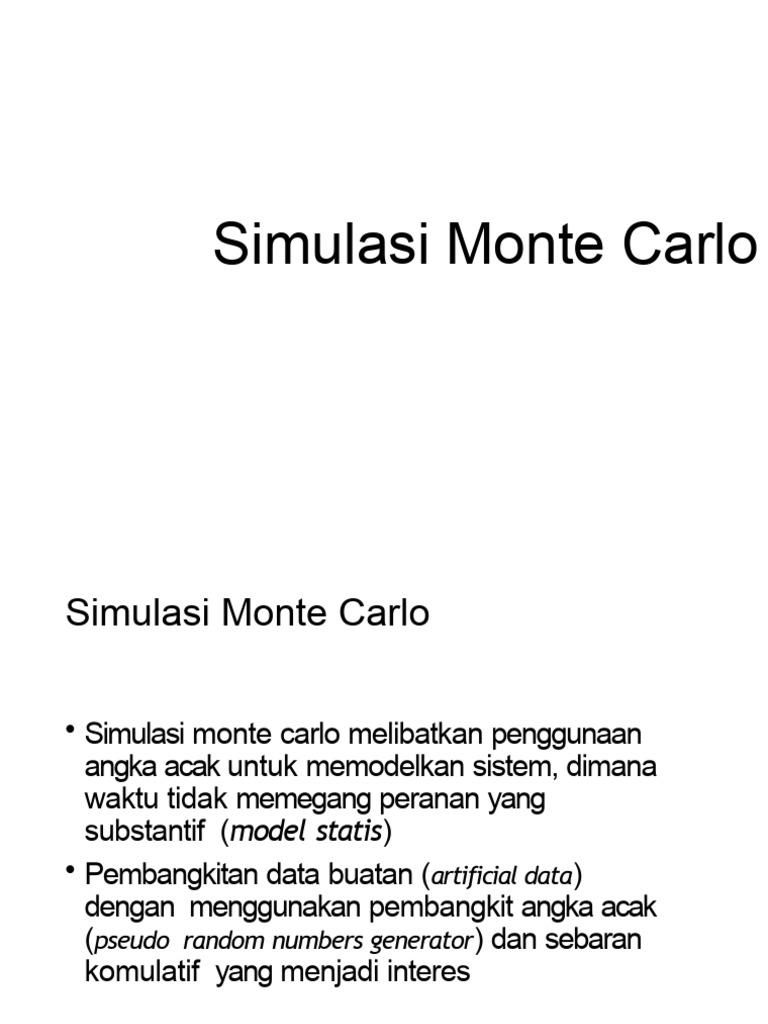 Materi Minggu Ke 10 Mata Kuliah Teknik Simulasi - Pptx.odp | PDF