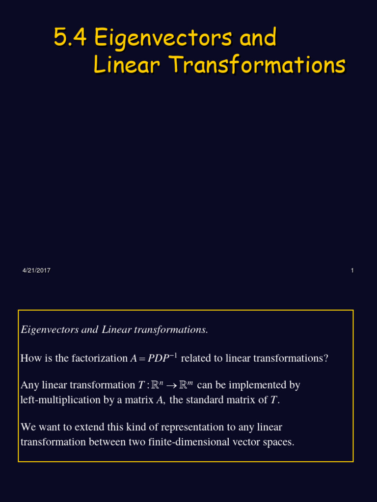 Math 270 5.4 | PDF | Linear Map | Matrix (Mathematics)