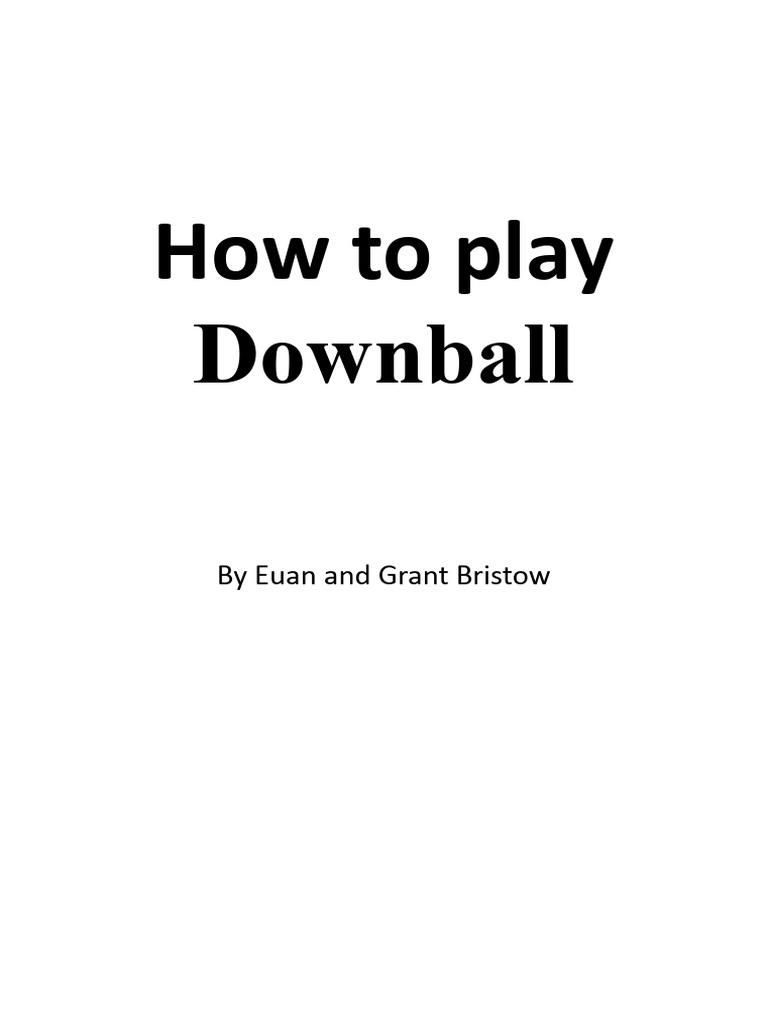 How To Play Downball | PDF
