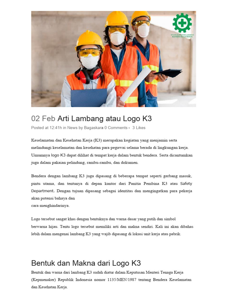 Memahami Arti Lambang Atau Logo K3 Indonesia | PDF | Teknologi & Rekayasa
