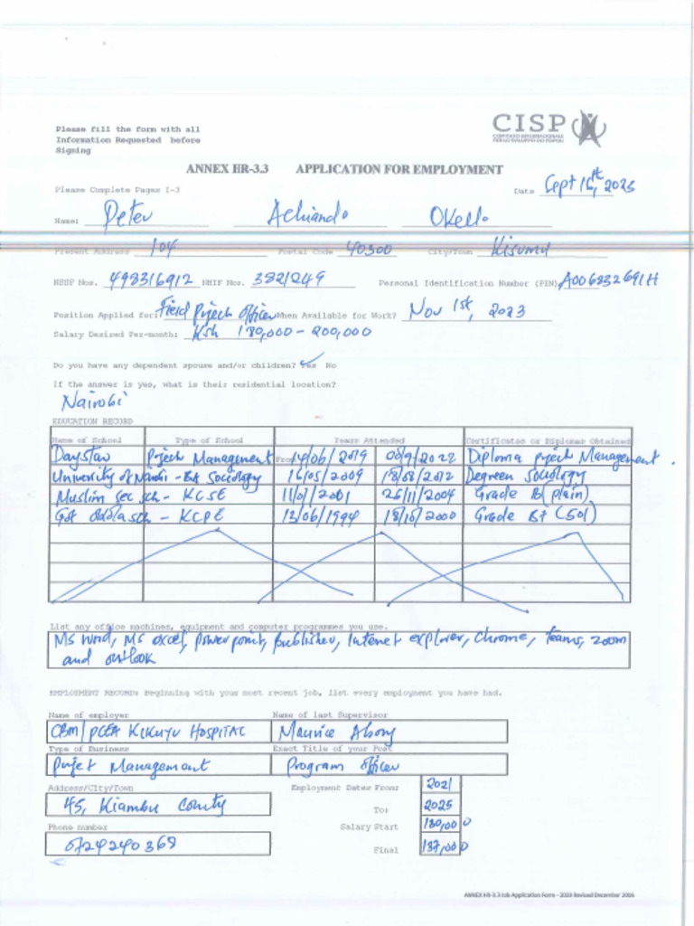 Annex Hr Job Application Form Pdf