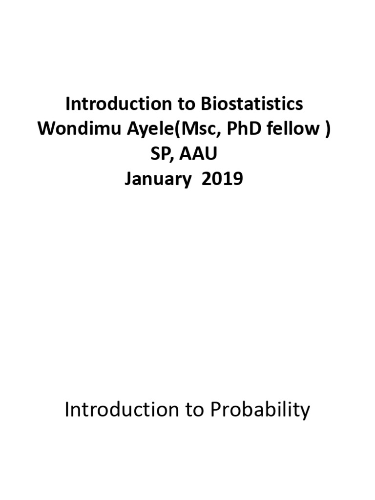 2 Biostatistics Lecture Notes Part Two | PDF | Probability | Biostatistics