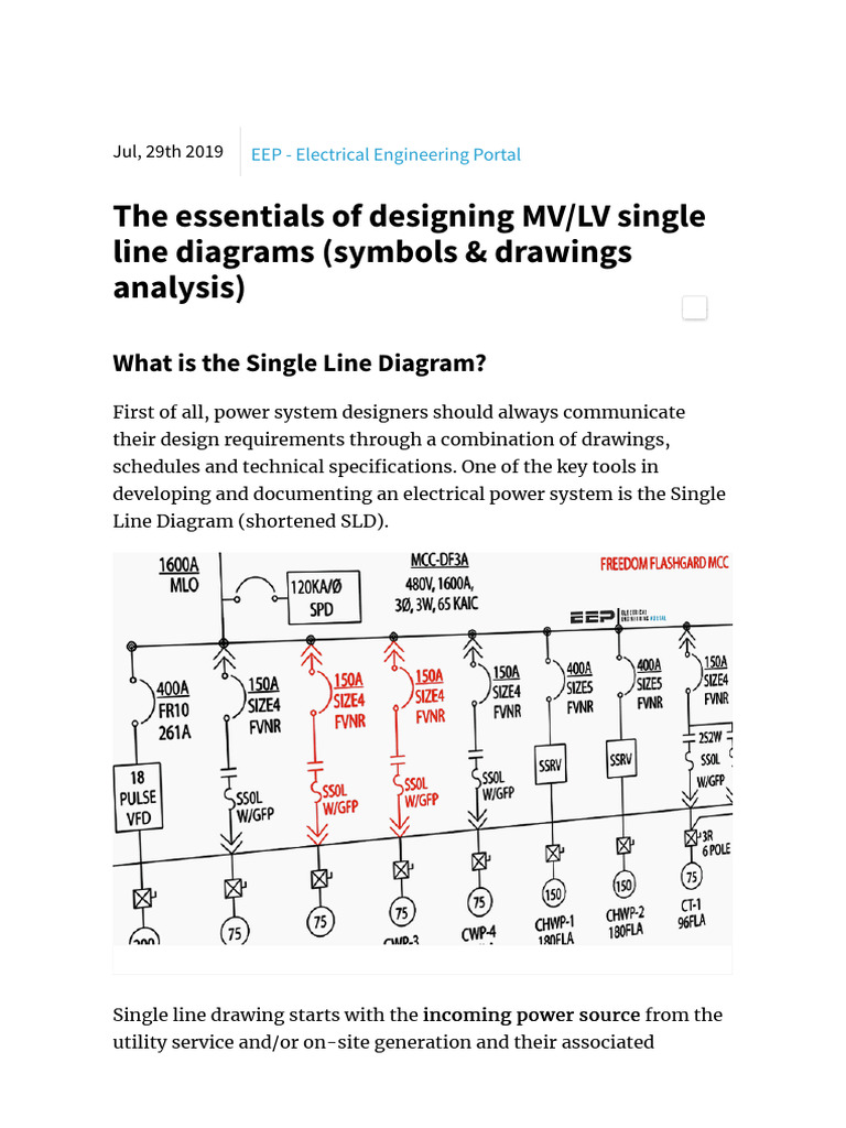 MV/LV Single Line Diagram Essentials | PDF | Transformer ...