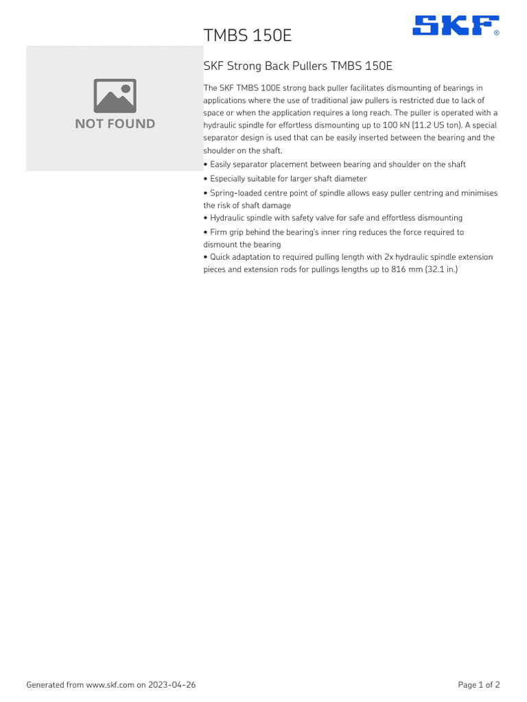 SKF TMBS 150E Specification | PDF | License | Intellectual Property Law