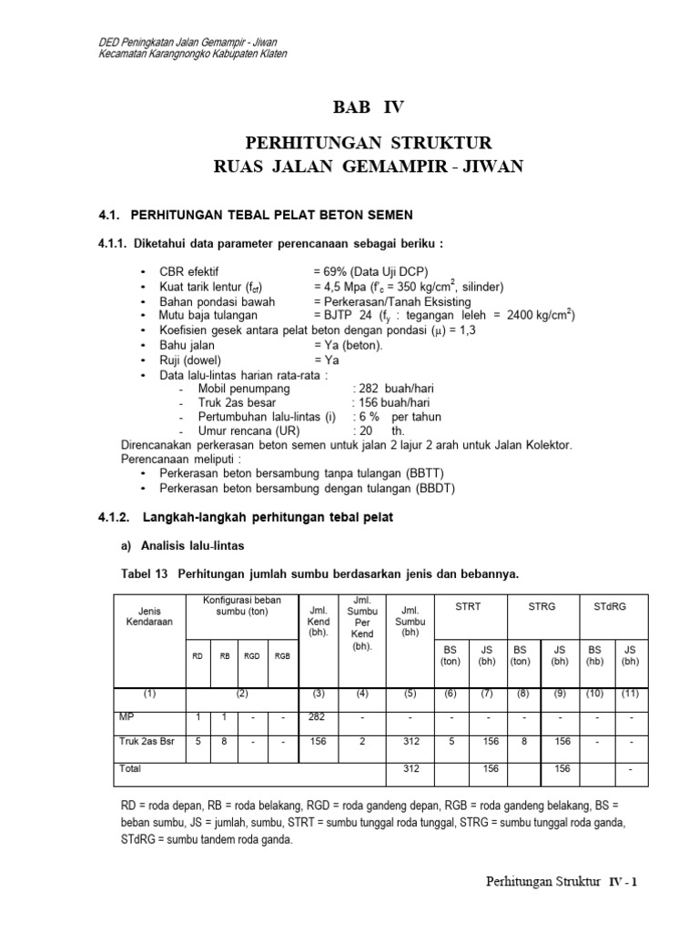Bab IV. Perhitungan Struktur G-J | PDF