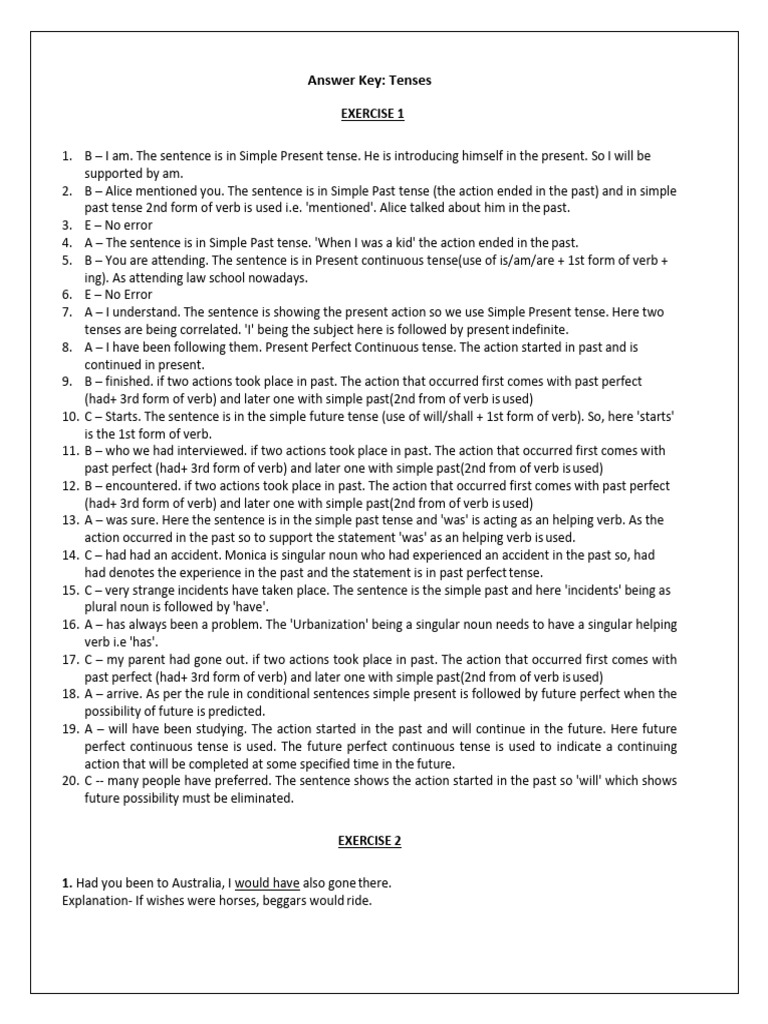 Solutions of Verbal Ability Exercises | Download Free PDF | Grammatical ...