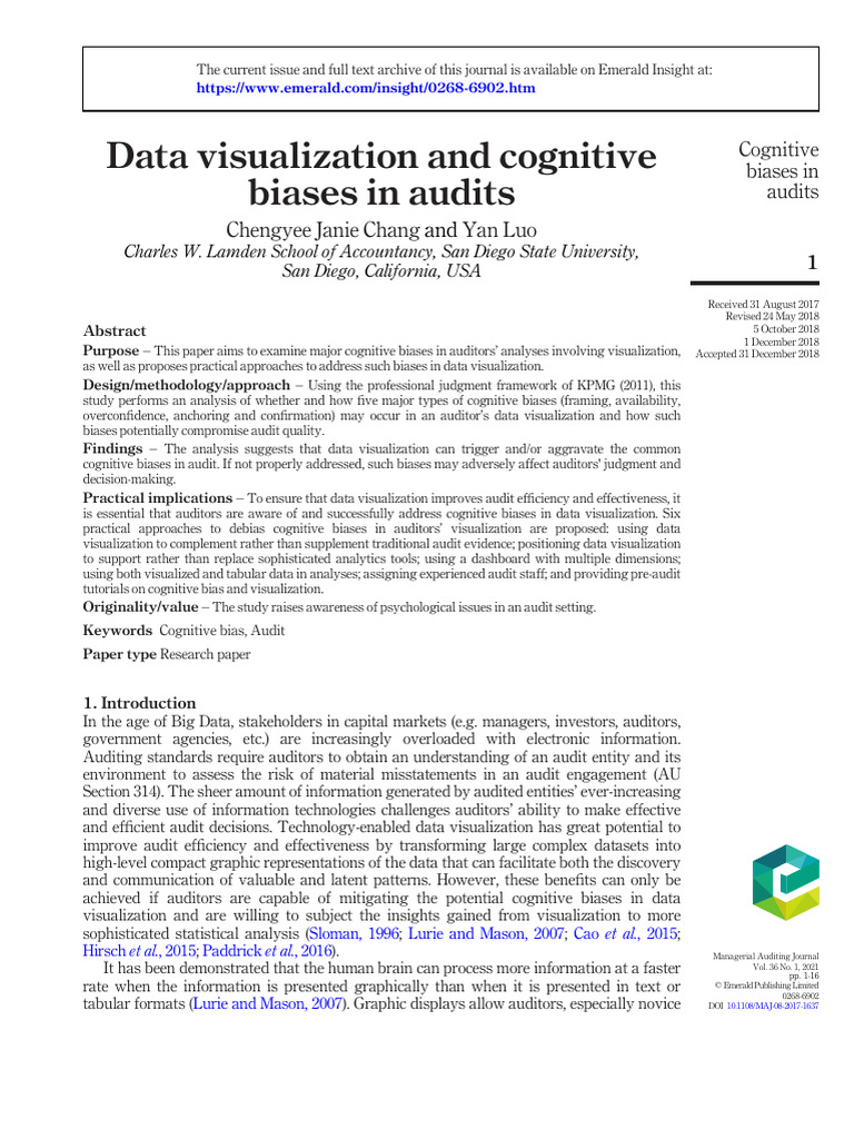 Cognitive Bias | PDF | Audit | Data Analysis