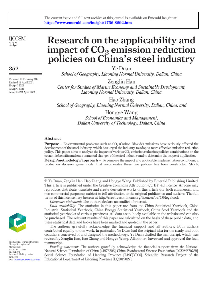 10 1108 - Ijccsm 02 2021 0020 | PDF | Emissions Trading | Carbon Tax