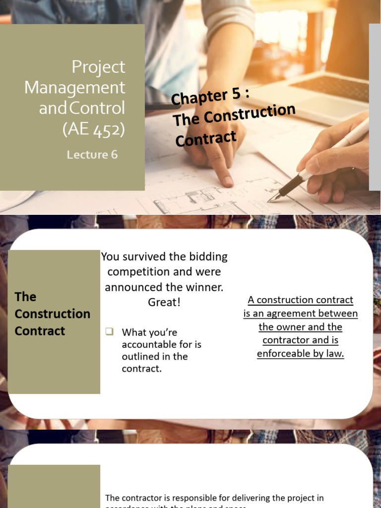 Chapter 5 Construction Contracth | PDF | Specification (Technical Standard) | Subcontractor