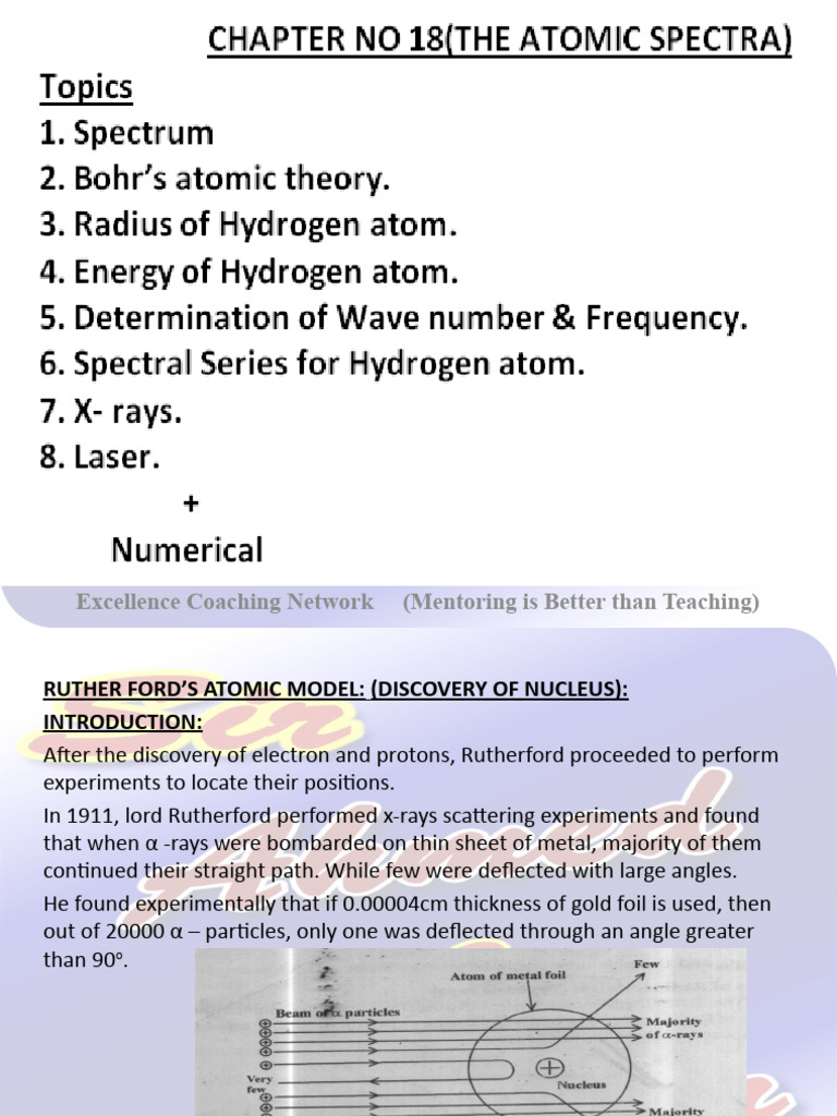 Chap 18 (The Atomic Spectra) | PDF | Energy Level | Electron