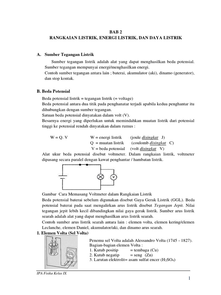 Bab 2 - Rangk List, Energi, Dan Daya Listrik - 2023 | PDF