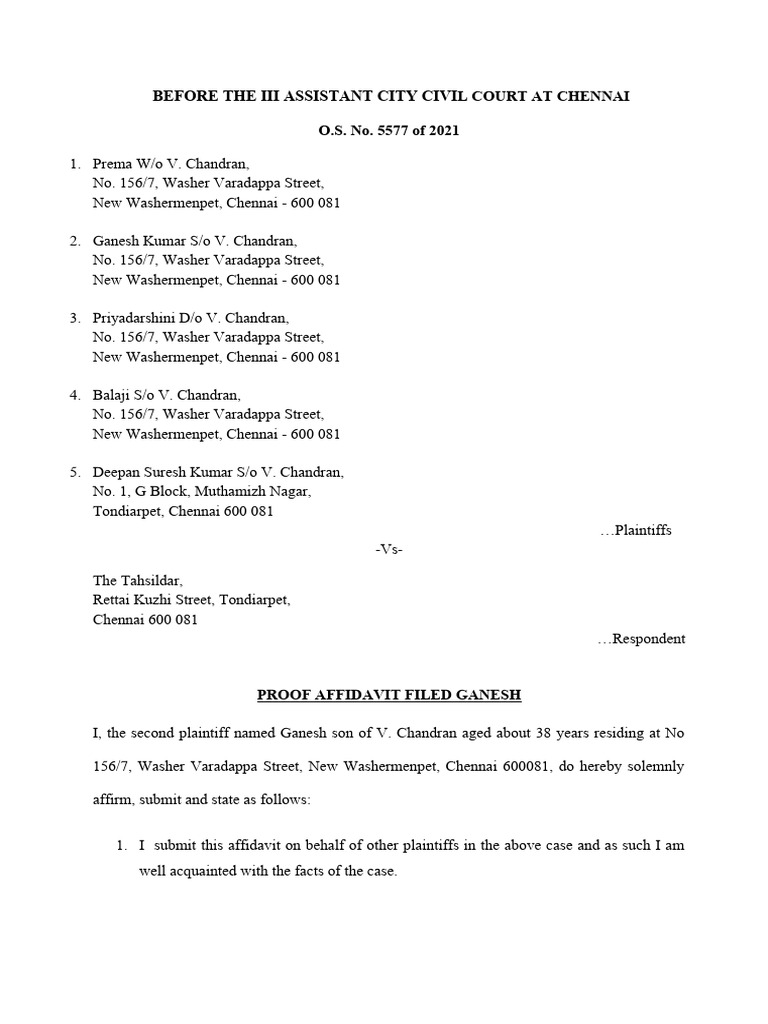 PROOF AFFIDAVIT | PDF | Lawsuit | Public Law