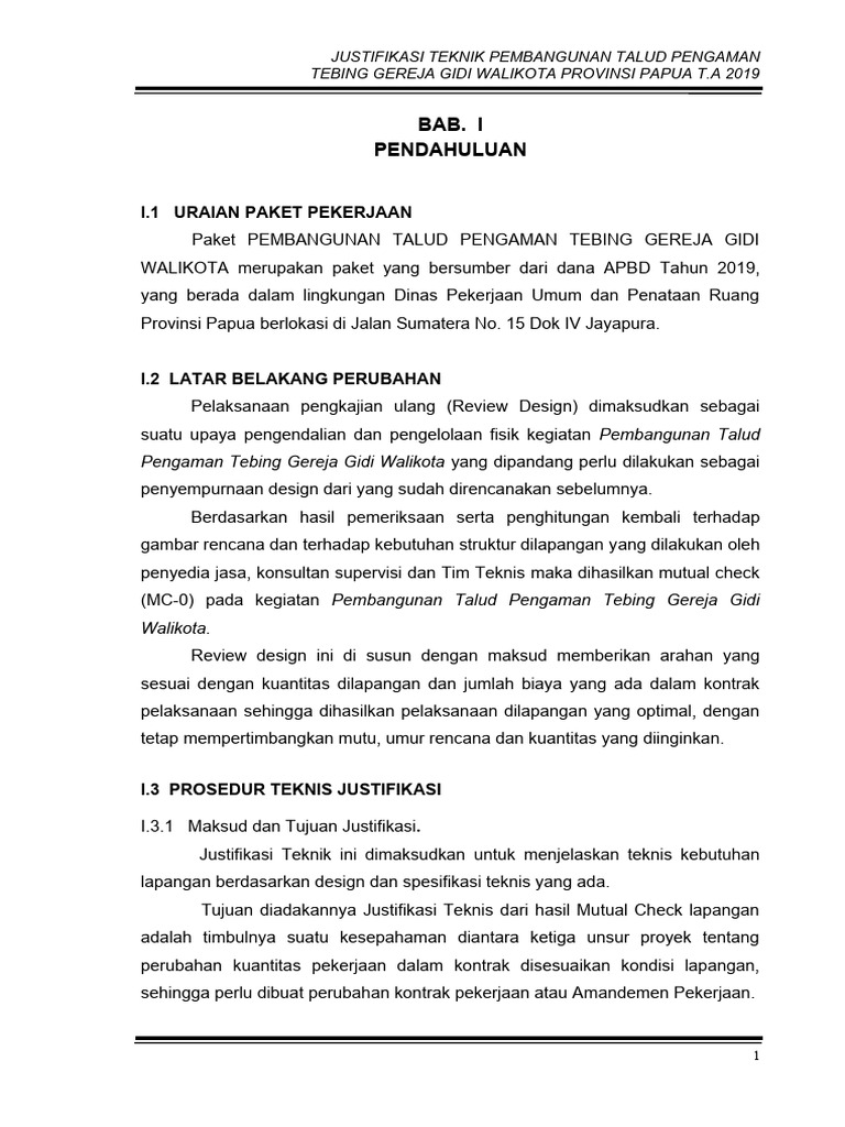 Justifikasi Teknis Mutual Check Talud | PDF | Pengelolaan Keuangan & Uang | Teknologi & Rekayasa