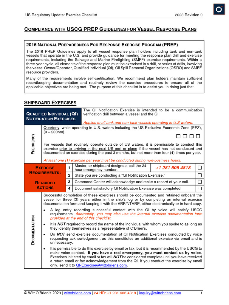 2023 Exercise Checklist Rev 0 - 23 - 1 - 2023 - 9 - 33 - 11 | PDF ...