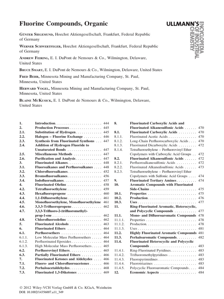 Organic Fluorine Compounds Overview | PDF | Fluorine | Chlorofluorocarbon