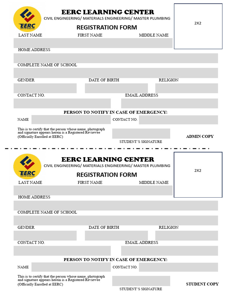 Eerc Registration Front | PDF