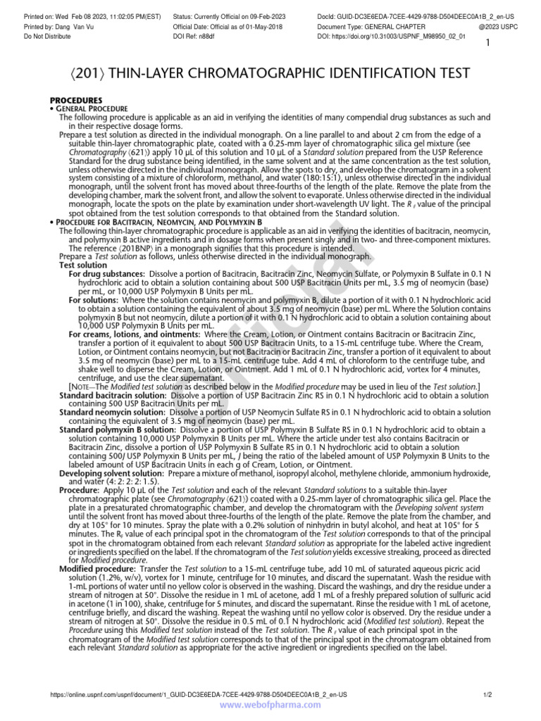 〈201〉 Thin-Layer Chromatographic Identification Test | Download Free ...
