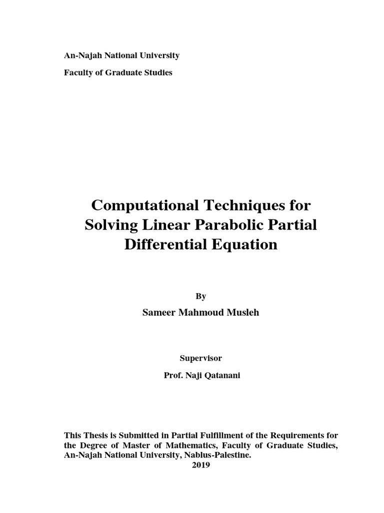 Thesis Sameer Musleh | PDF | Partial Differential Equation | Finite Element Method