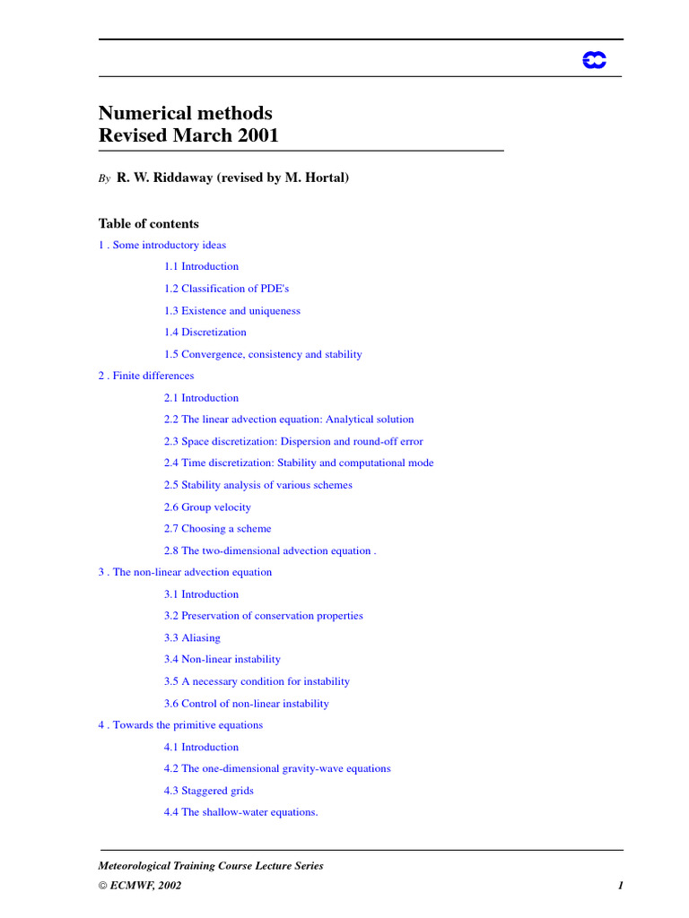 Numerical Methods | PDF | Partial Differential Equation | Equations